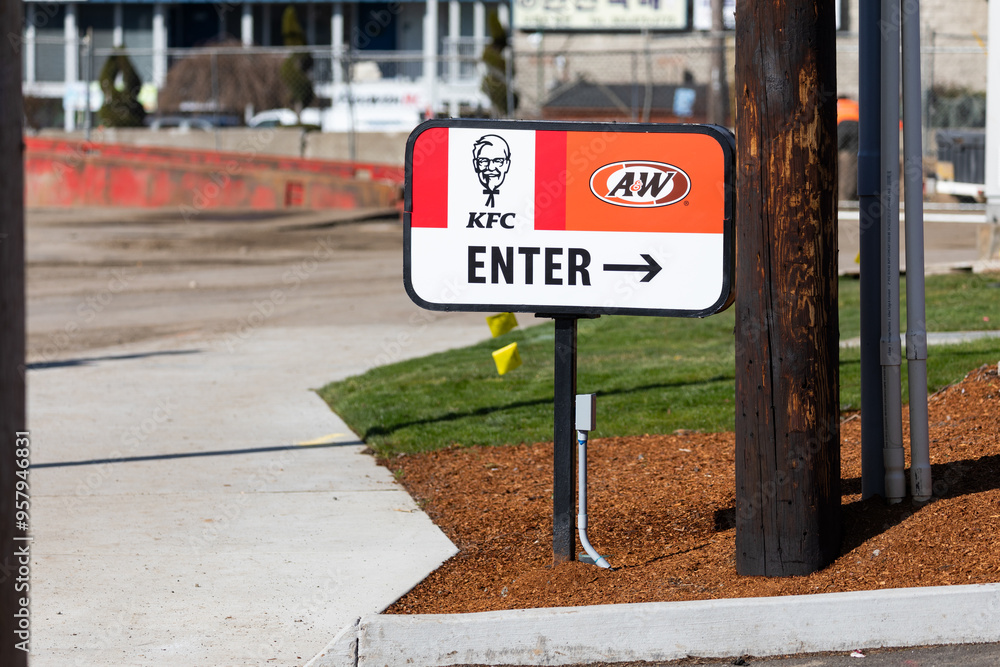 Beaverton, Oregon, USA - March 7, 2024 - KFC famous franchise ...