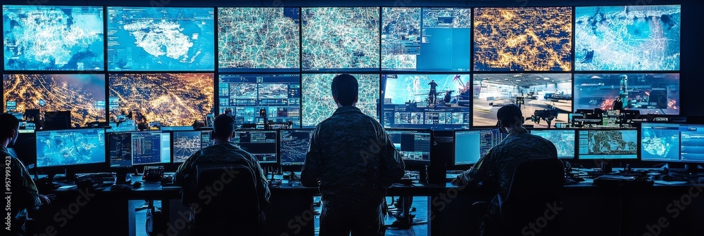 A command center is bustling with activity as personnel monitor ...