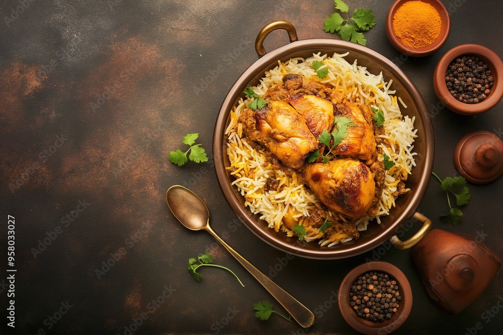 Indian Local Food Chicken Biryani: Aromatic Basmati Rice with Spiced ...