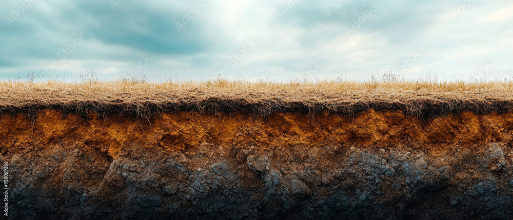 Earths soil layers reveal rich textures and colors, showcasing beauty ...