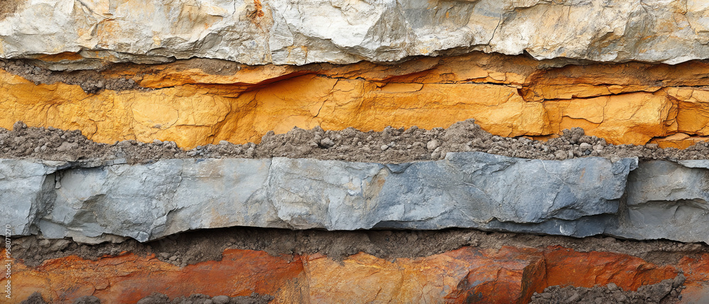 Striking layers of soil and rock strata showcase vibrant colors and ...