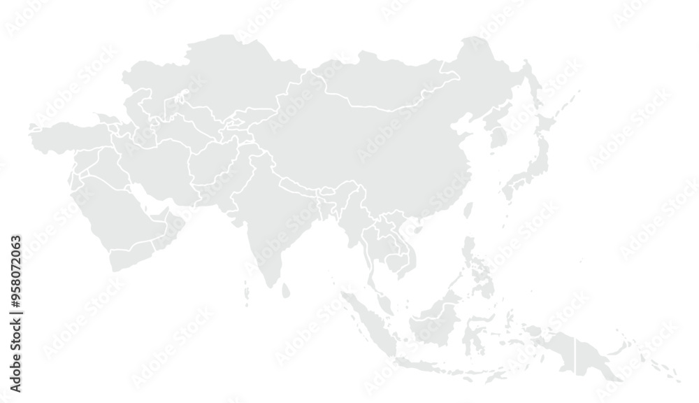Map of Asia. for website layouts,background,education, precise ...