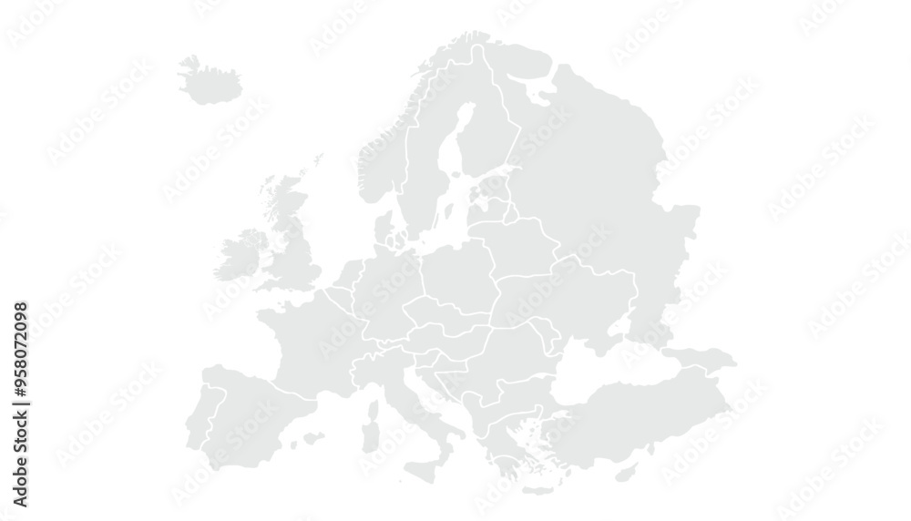 Map of Europe.for website layouts,background,education, precise ...