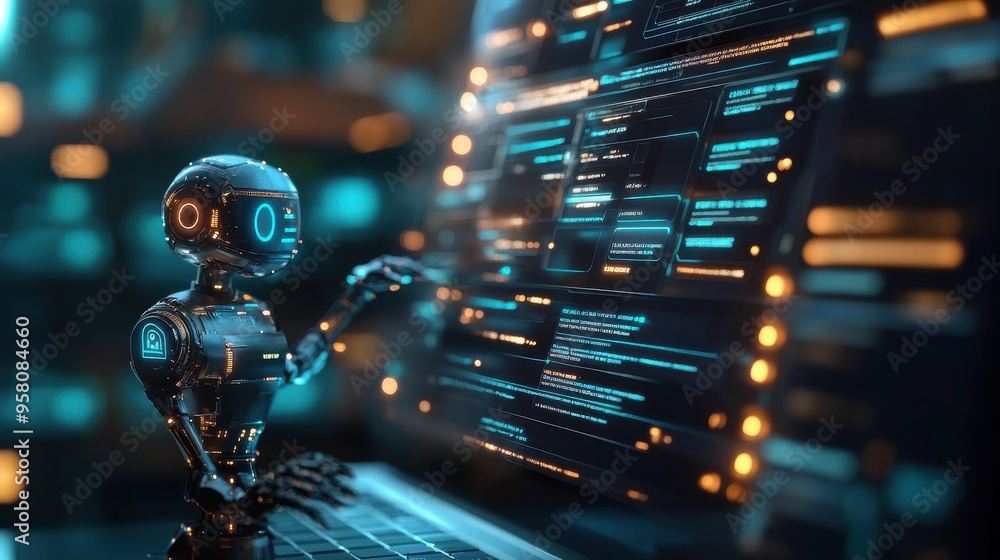 AI-Powered Chatbot Interacting with Users on a Website, Featuring ...