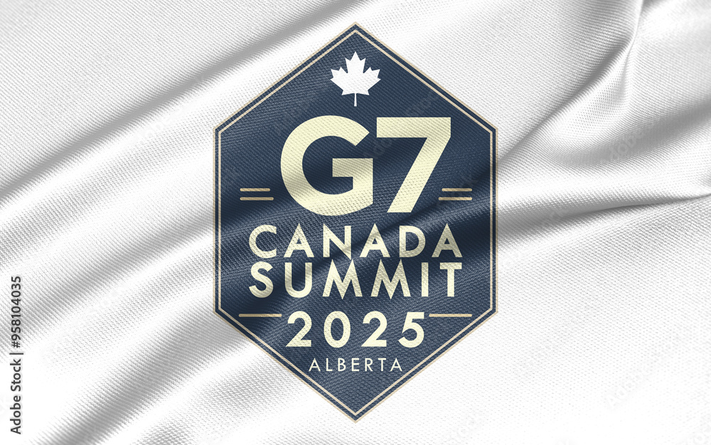 Flag G7 Canada, Flags The members of the G7, G7 2025 colors flag with Text, G7 summit Alberta ...