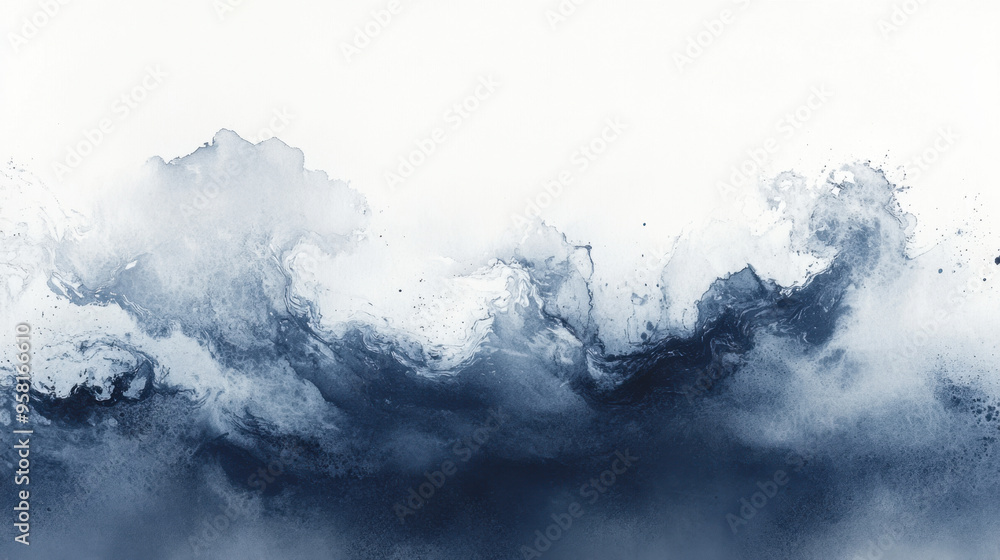 Silver Watercolor Textures, This artwork features silver ink and ...
