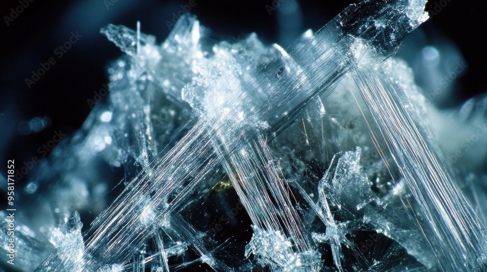 Close-Up of Asbestos Chrysotile Fibers Under Microscope Showing ...