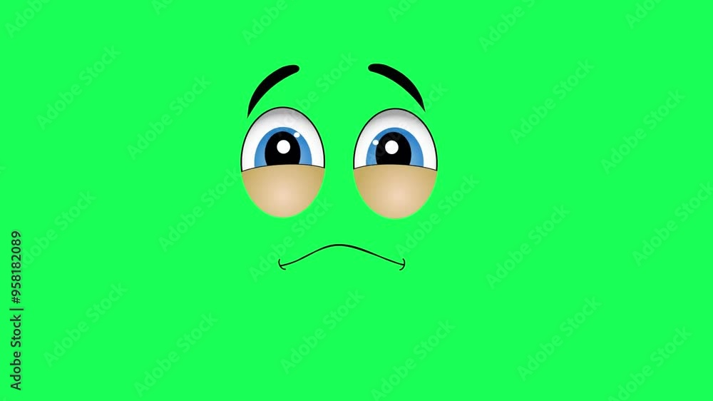 Cartoon Eyes and Face green screen, Chroma Key green screen motion ...