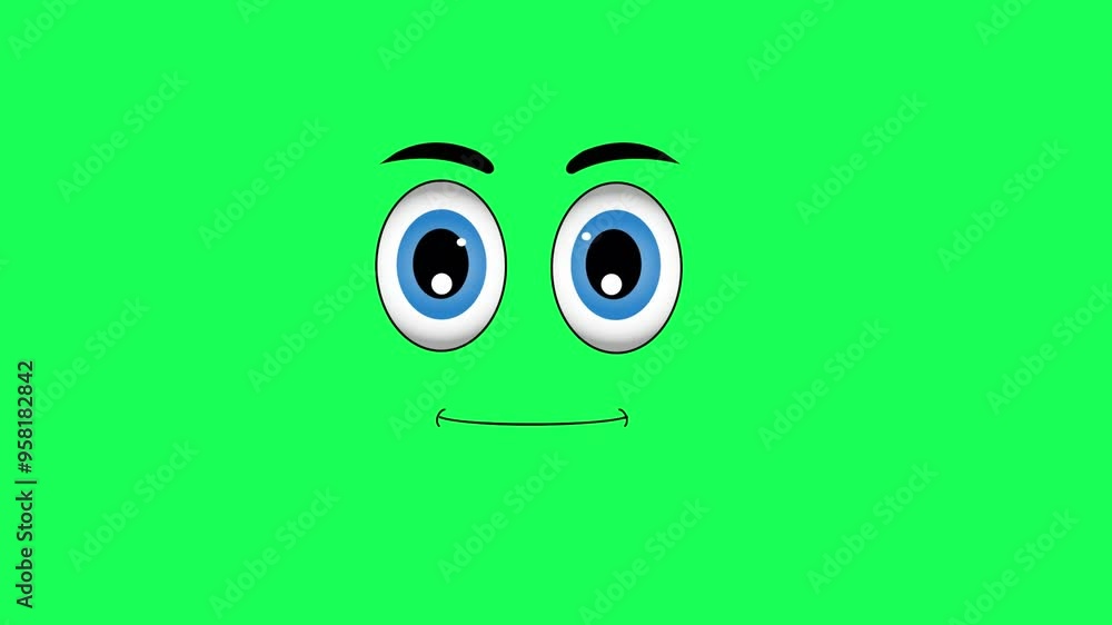 Cartoon Eyes and Face green screen, Chroma Key green screen motion ...
