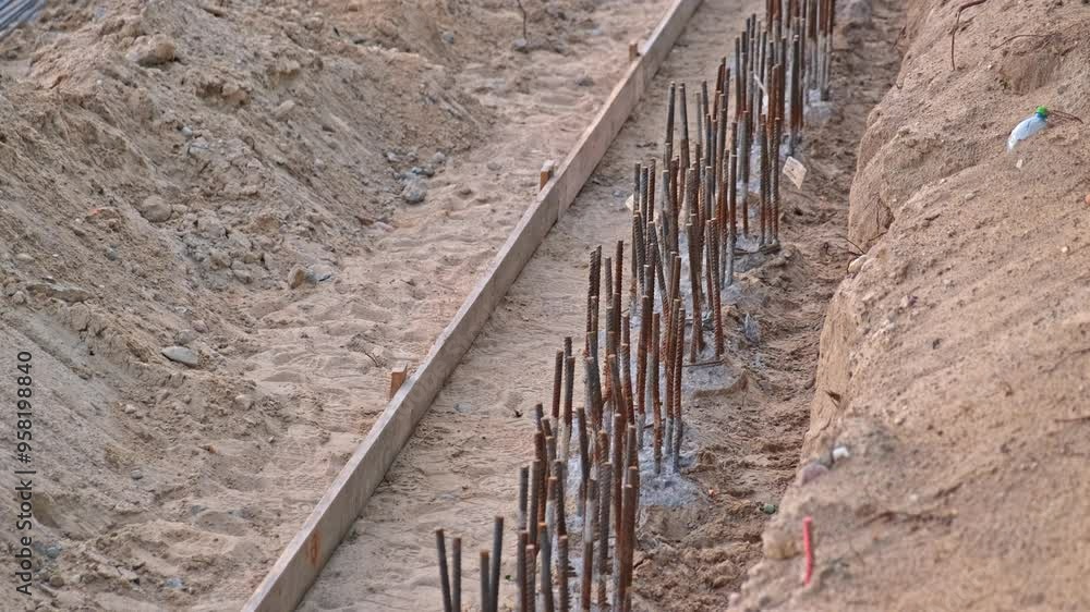 Building Construction Site Ground Foundation Rebar Sitrrup ...