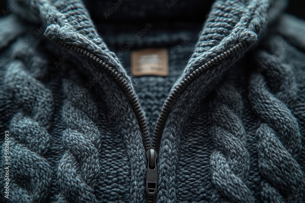 classic mens fleece jacket floating in space detailed stitching and ...