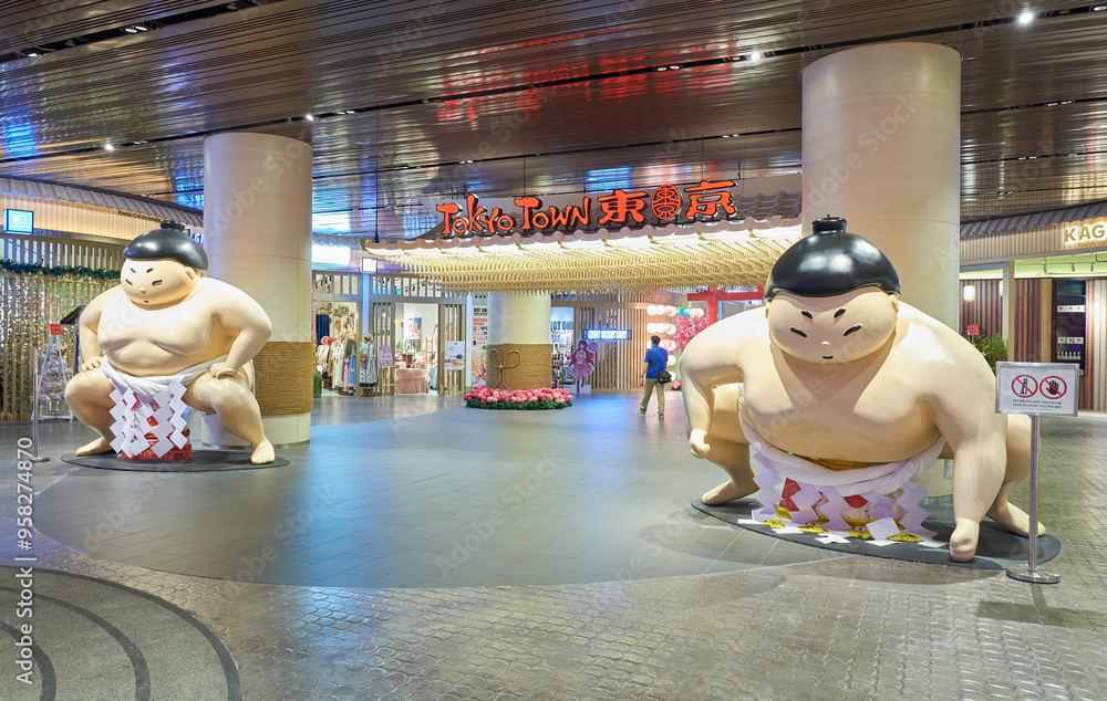 Kuala Lumpur, Malaysia, Oct 13, 2023: Sumo large sculpture at the ...