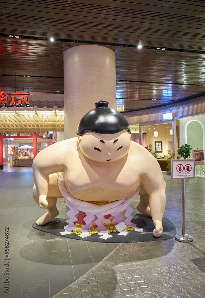 Kuala Lumpur, Malaysia, Oct 13, 2023: Sumo large sculpture at the ...