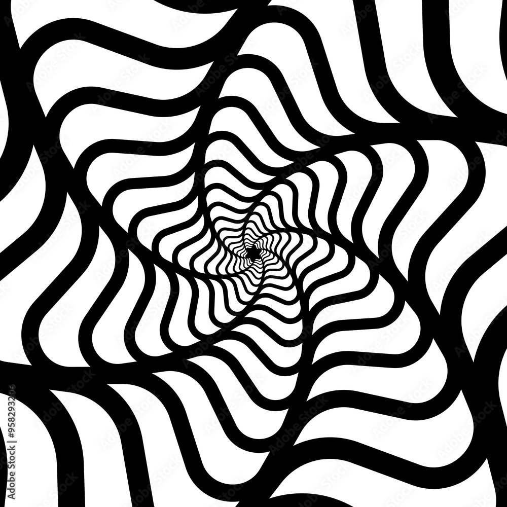Psychedelic hypnotic swirl spiral pattern, hypnosis effect. Vector ...