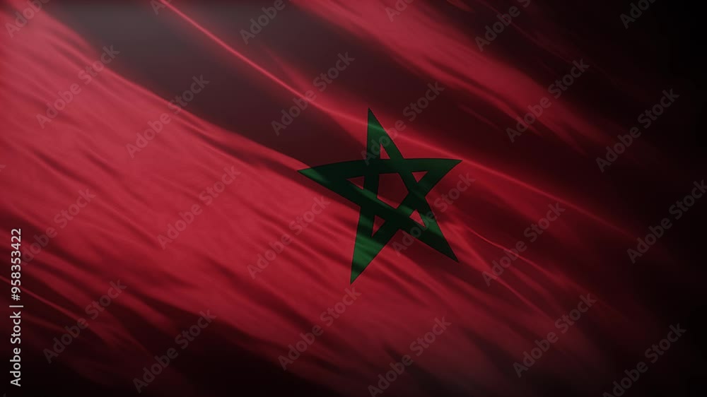 Morocco Flag Waving in Full 4K Resolution. Realistic Closeup of the ...