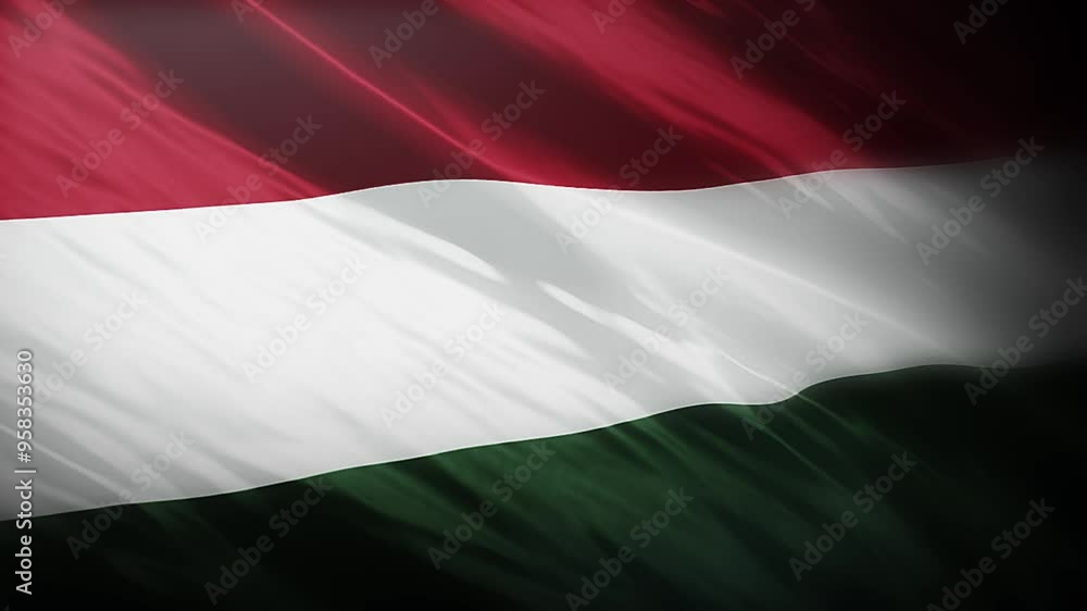 Hungary Flag Waving in Full 4K Resolution. Realistic Closeup of the ...