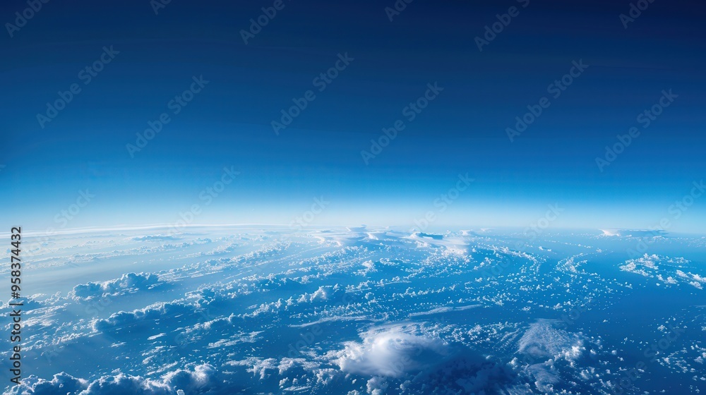 Show the horizon from a high-altitude aircraft, with a stunning ...