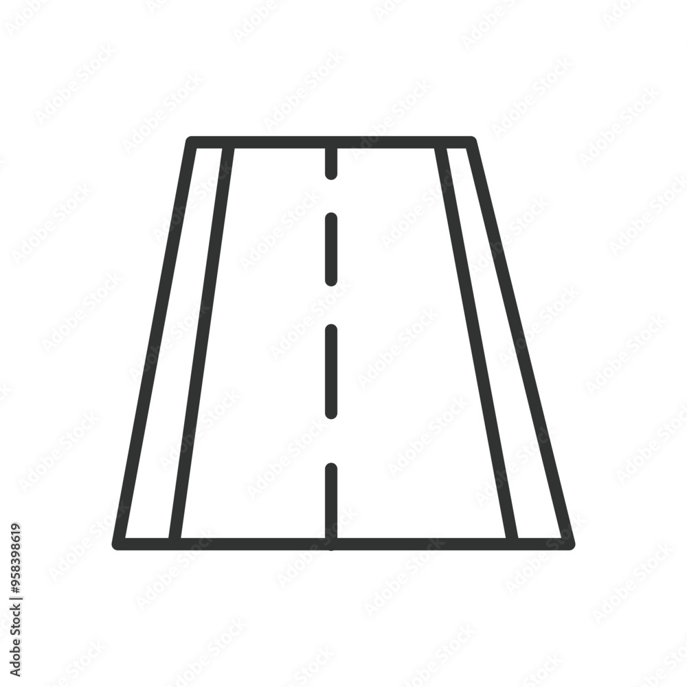 Road, in line design. Street, highway, pathway, road icon, travel, road ...