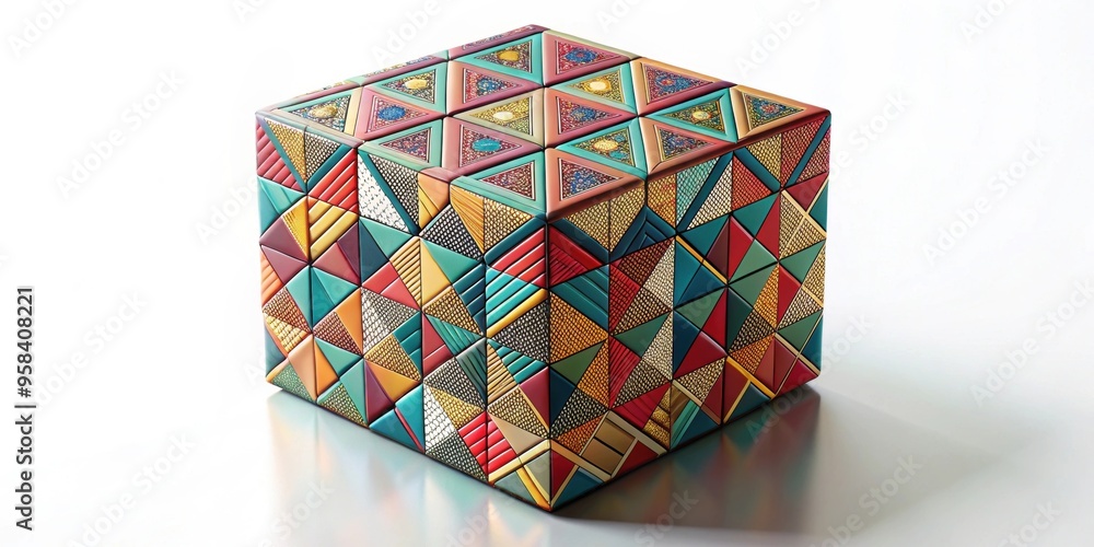 Cube module showing geometric shapes and patterns, cube, module ...