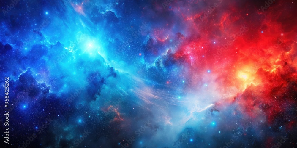 Blue and red galaxy color background with vibrant colors and cosmic ...