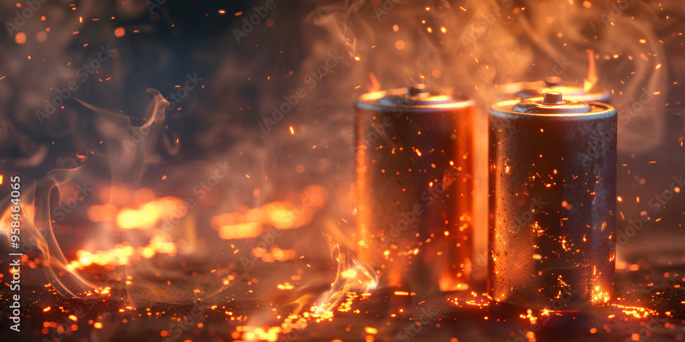 Dangerous Lithiumion Batteries Catch Fire Emitting Red Flames ...
