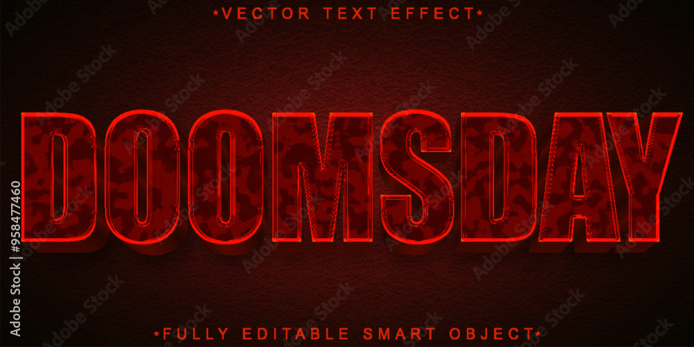Poster Red Doomsday Vector Fully Editable Smart Object Text Effect ...