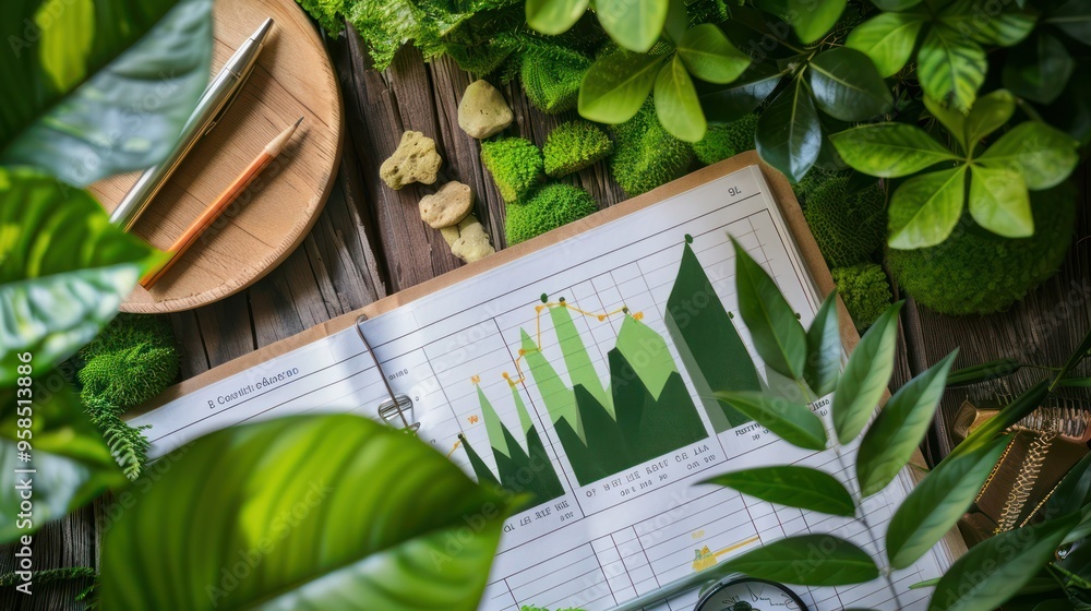 Environmental consulting report with sustainability metrics and ...