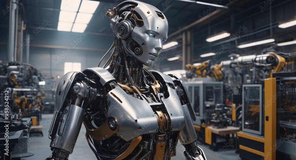 A futuristic metropolis where humans and robots live side by side ...