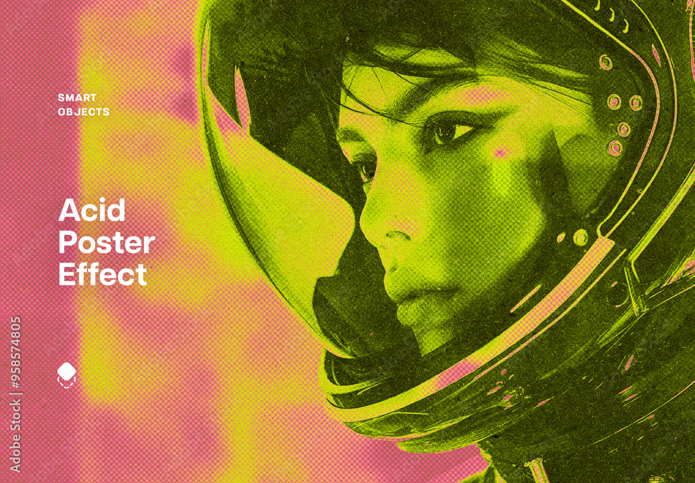 Acid Photo Effect Mockup Stock Template | Adobe Stock