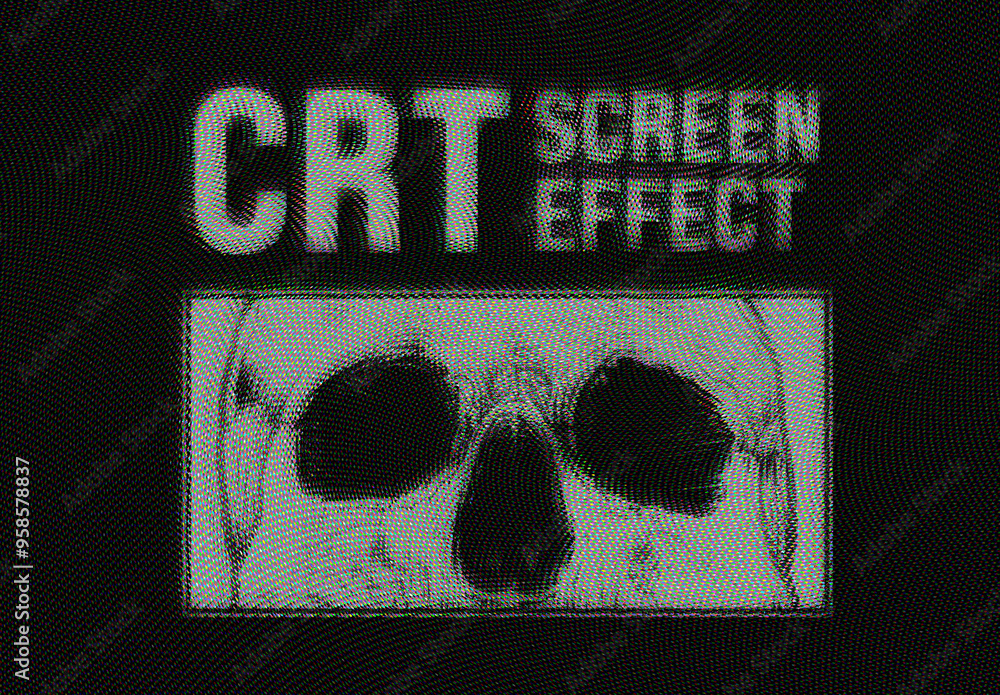 CRT Screen Monitor Effect Mockup Stock Template | Adobe Stock