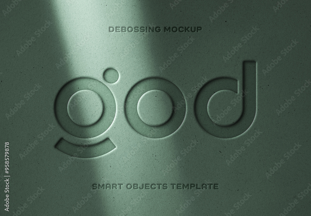 Green Debossing Logo Mockup Stock Template | Adobe Stock