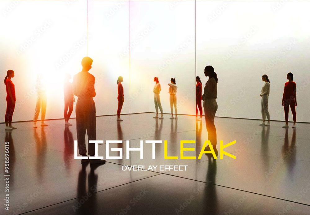 Light Flares Photo Effect Mockup With Generative AI Stock Template ...