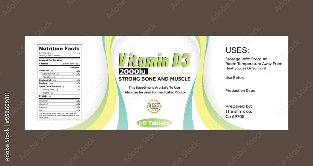 vitamin label template, multi vitamin label, Supplement, vitamin label ...