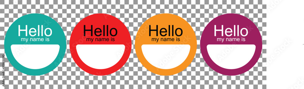 Hello my name is, sticker label set. "hello my name is" Badge sticker ...
