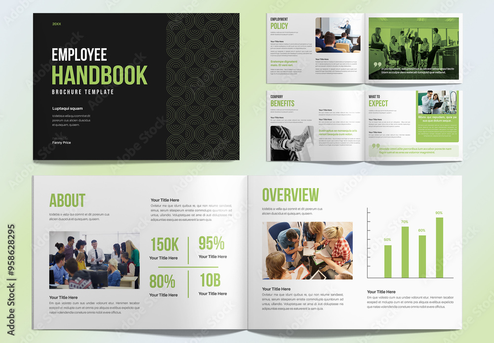 Printable Employee Handbook Landscape Brochure Template Stock Template ...