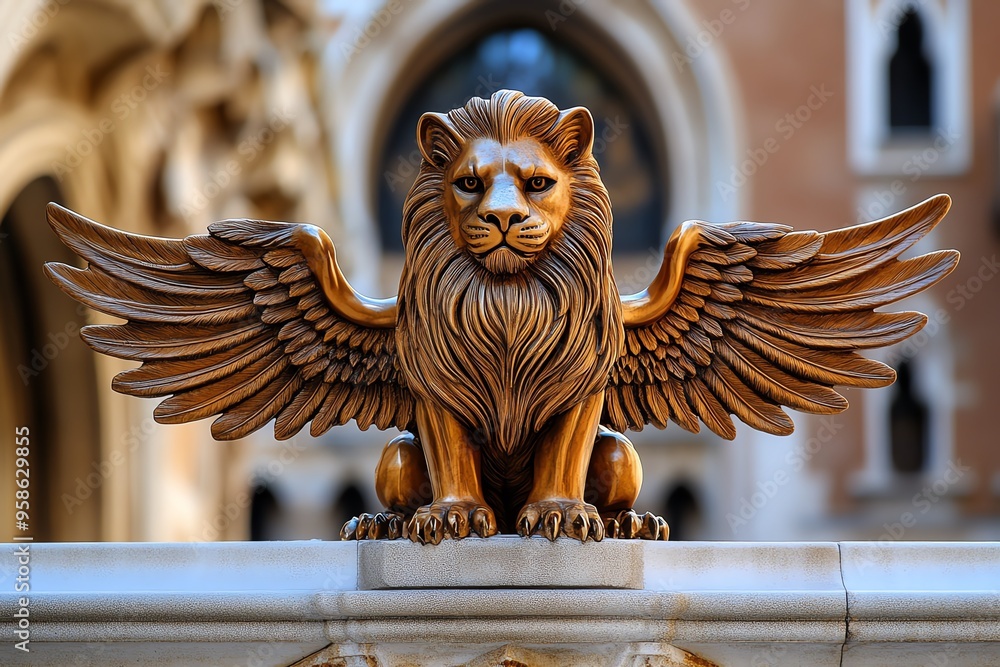 Heraldic griffin, lion's body, eagle's wings combines strength and ...