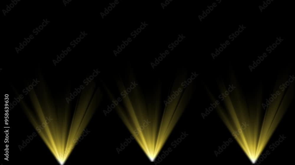 Volumetric lights in the dark, lights from Down soft optical lens ...