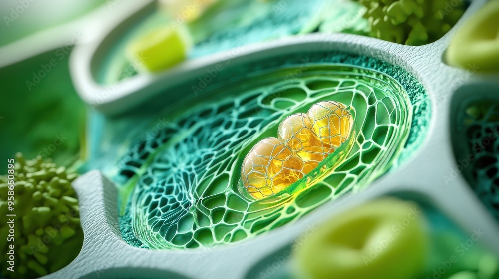 Plant cell diagram showing chloroplasts and their role in ...