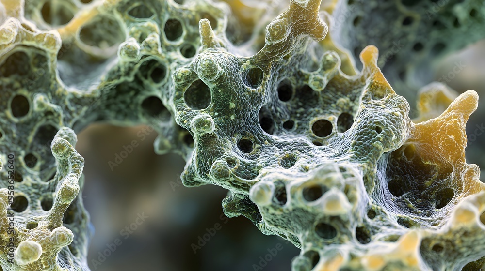 A highly detailed and realistic close-up of this bacteria ...