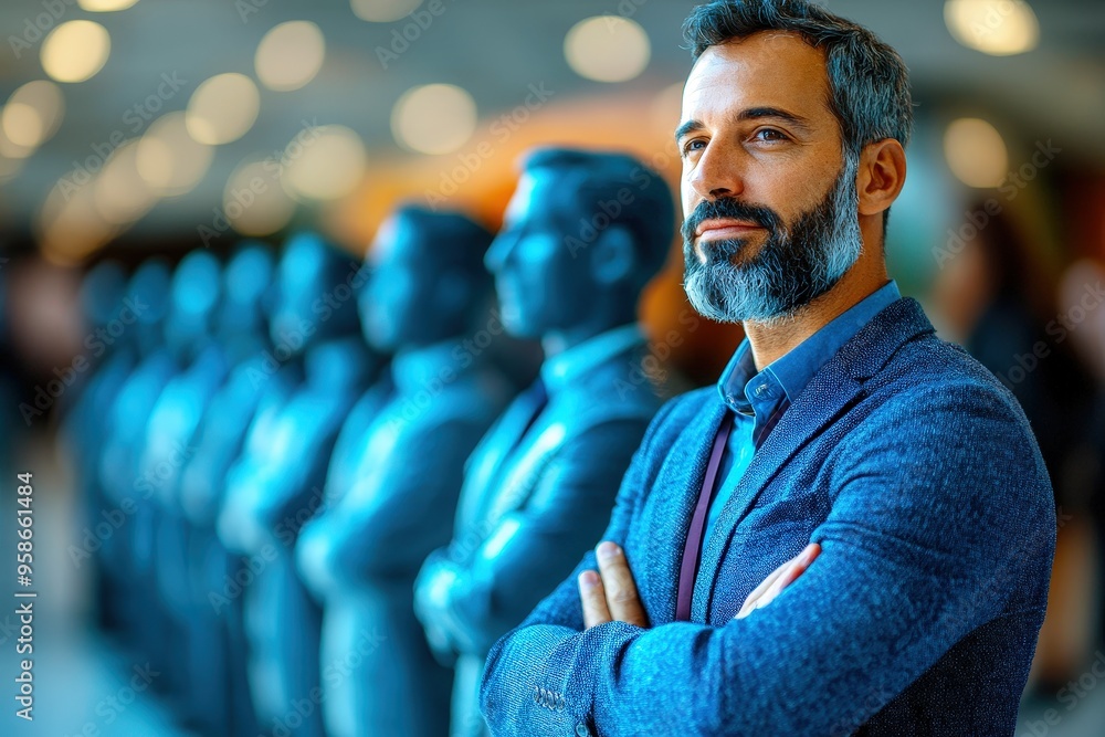 Business Leader Standing Out: A confident businessman stands out from ...