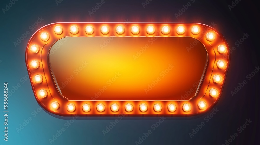 Vector realistic isolated marquee speech bubble lightbox billboard with ...