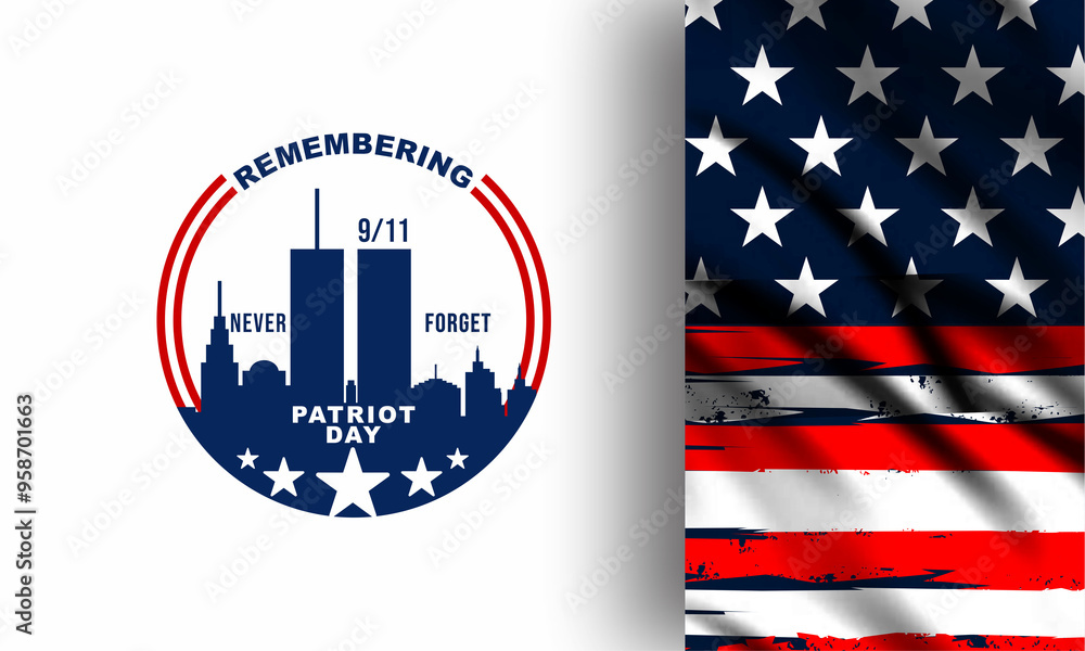 Patriot Day Background, September 11, United States flag, 911 memorial ...