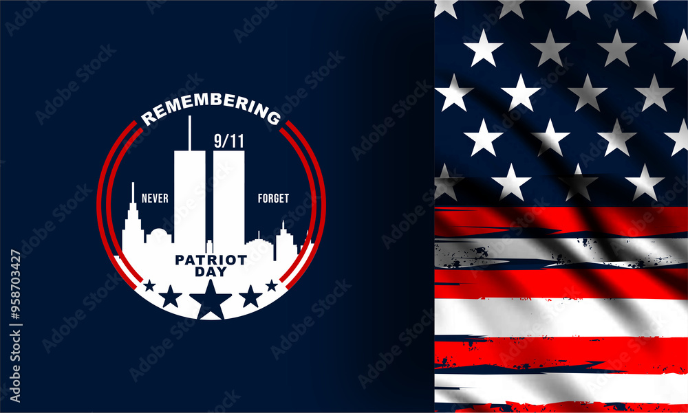 Patriot Day Background, September 11, United States flag, 911 memorial ...