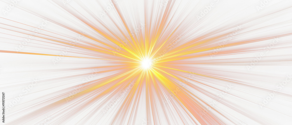 Radiant burst of light shining brightly, radiating vibrant orange and ...