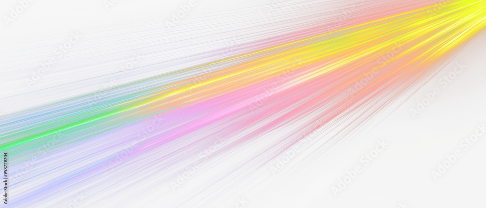 Rainbow rays blend isolated a transparent background, creating an ...
