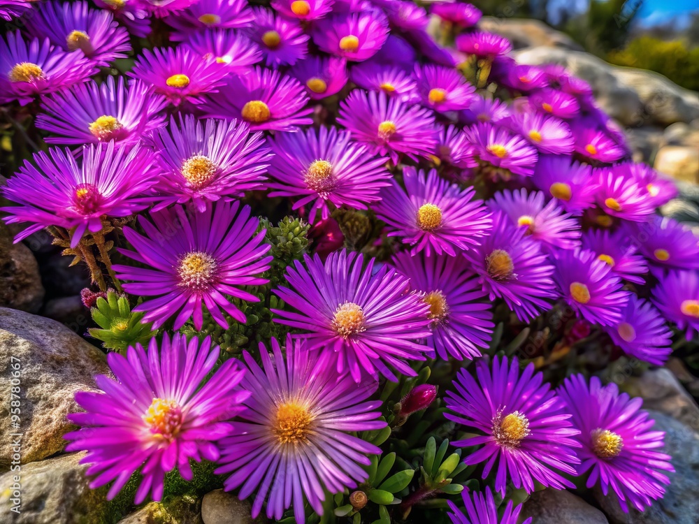 Vibrant purple flowers of Lampranthus spectabilis, also known as ...
