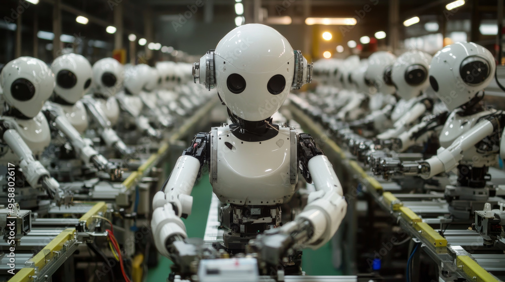 Robots powered by AI are working in factories. These robots, which look ...