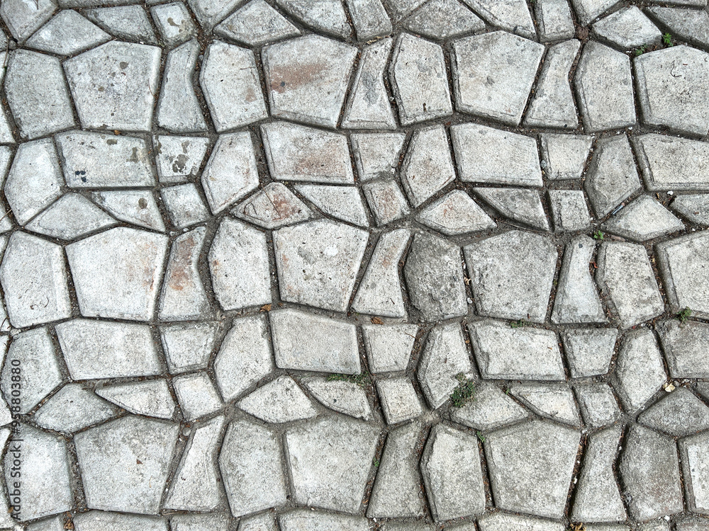 Molded texturized and patterned cement screed floor in custom zigzag ...