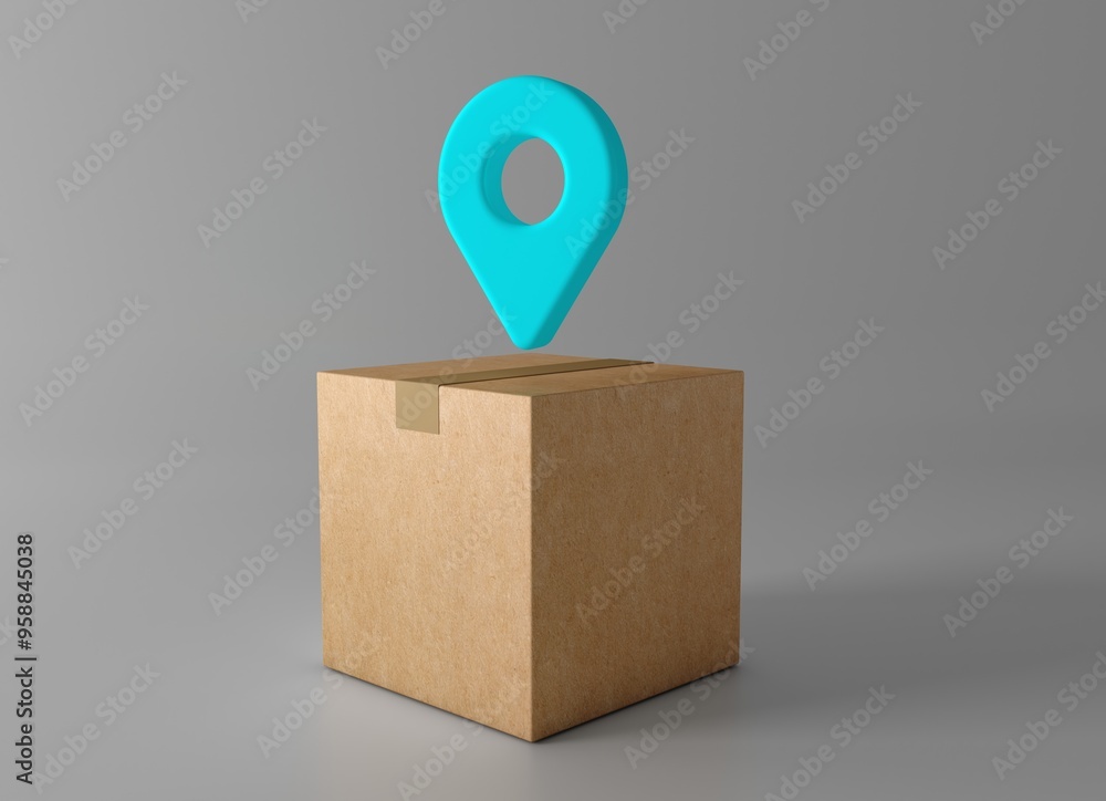 Cargo delivery, logistics and distribution concept. Cardboard boxes ...