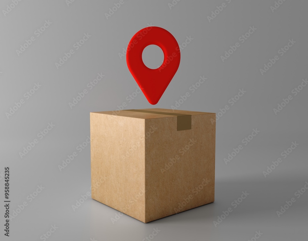 Cargo delivery, logistics and distribution concept. Cardboard boxes ...